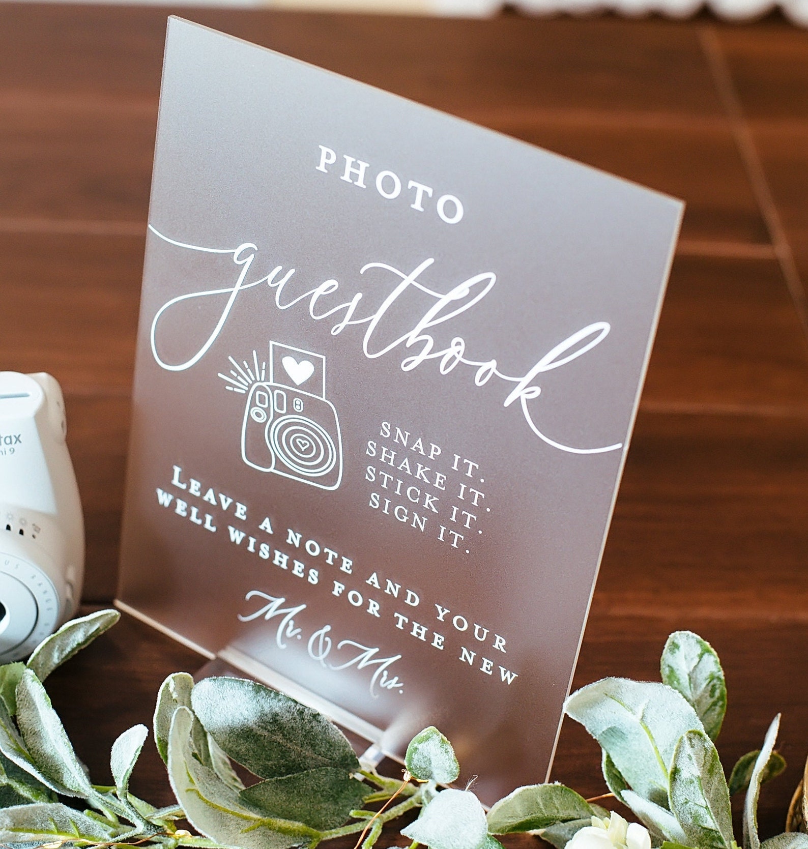 Photo Guestbook Snap It Shake It Stick It Sign It Acrylic - Etsy