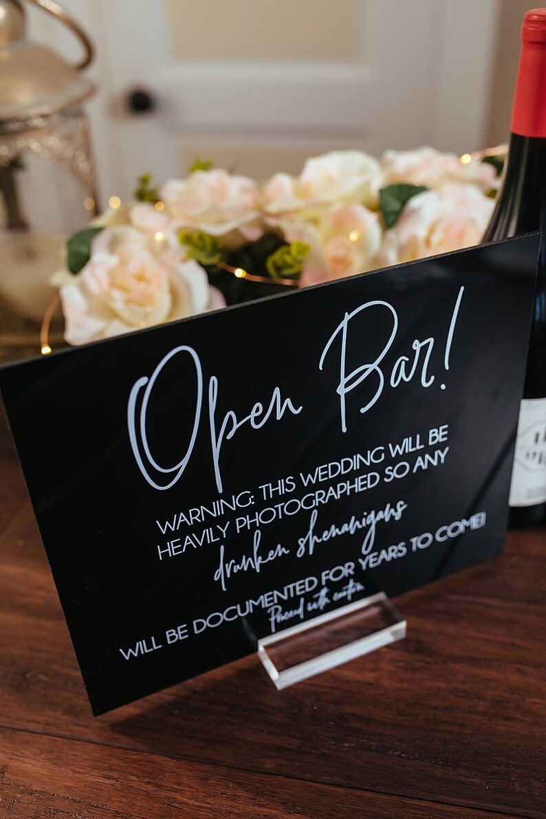 Open Bar Warning Drunken Shenanigans Documented for Years to - Etsy