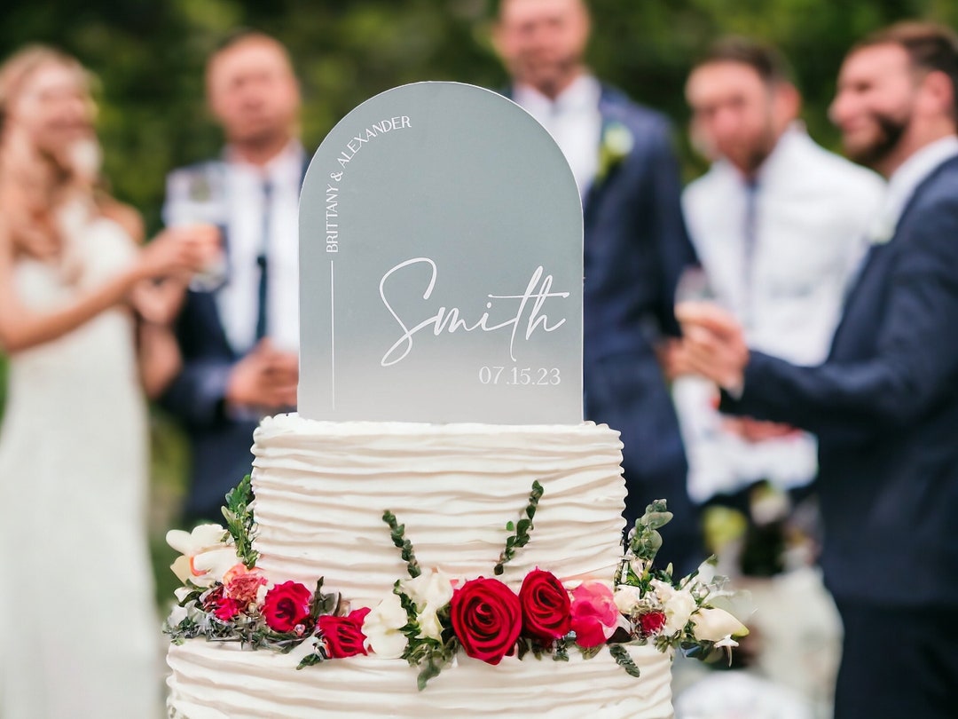 ARCH Acrylic Cake Topper, Personalized Name Wedding or Birthday Cake ...
