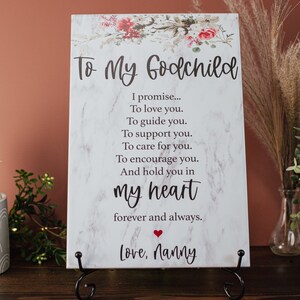 To My Godchild Tile Plaque Gift From Godmother or Godfather to Godson ...