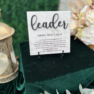 3D Marble Great Leader Definition Plaque With Stand Thank You - Etsy