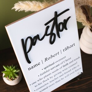 3D Laser Cut Pastor Plaque With Stand, Thank You Mentor Sign, Custom ...