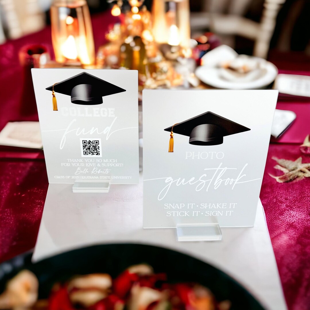 SET of Graduation Party Table Signs Bundle, Guestbook, Gifts Cards ...