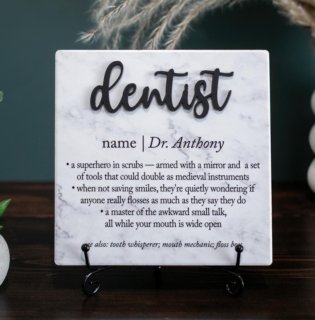 3D Dentist Ceramic Tile Plaque Gift, Personalized Thank You Present ...