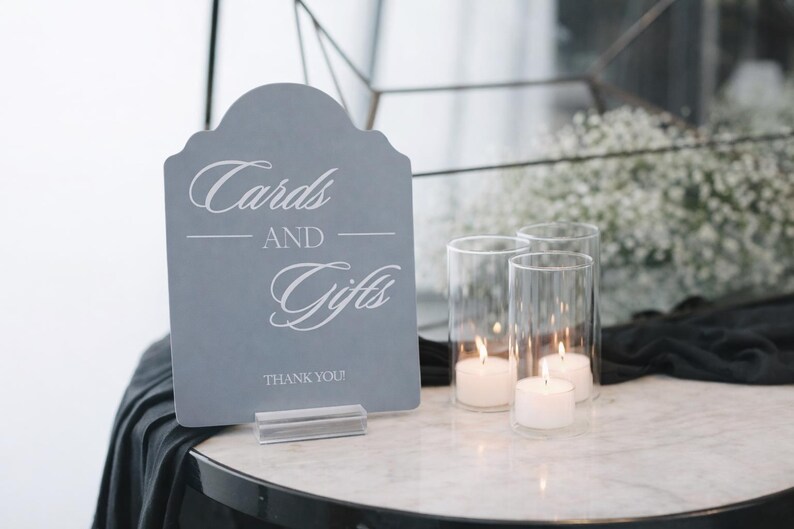 Set of 2 Gifts and Cards and Please Sign Our Guestbook Elegant Arch ...