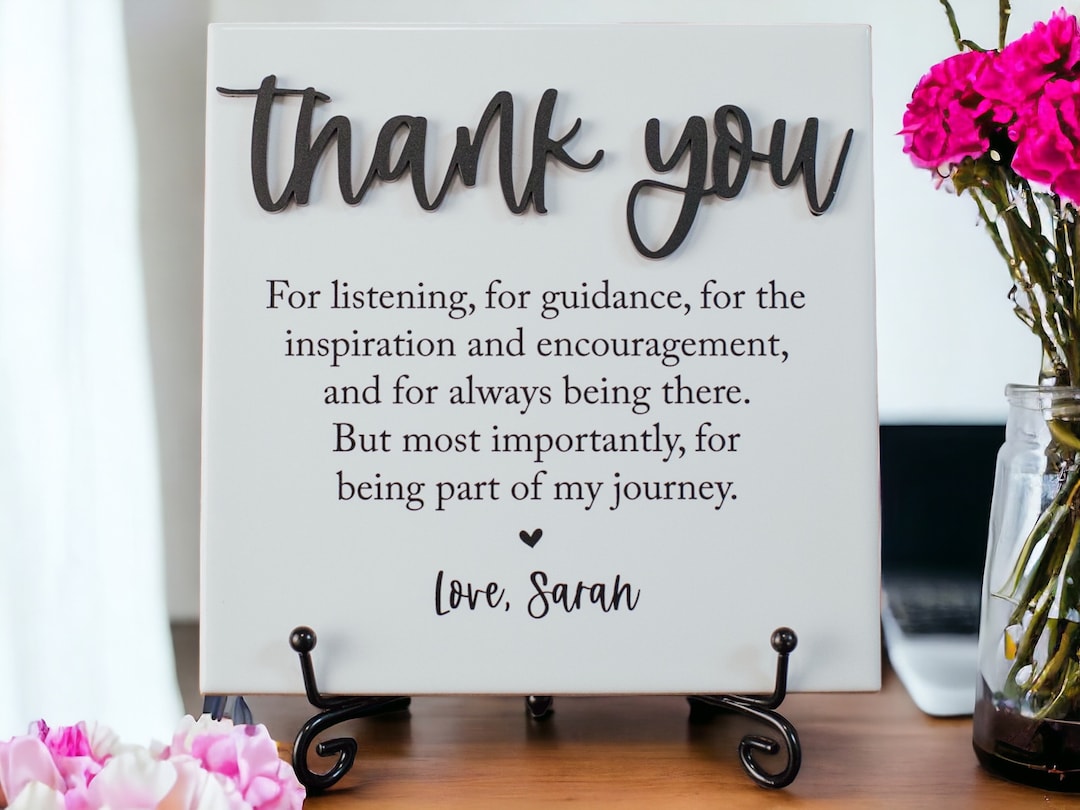 3D Custom Thank You Ceramic Tile Plaque With Stand, Thank You Mentor ...