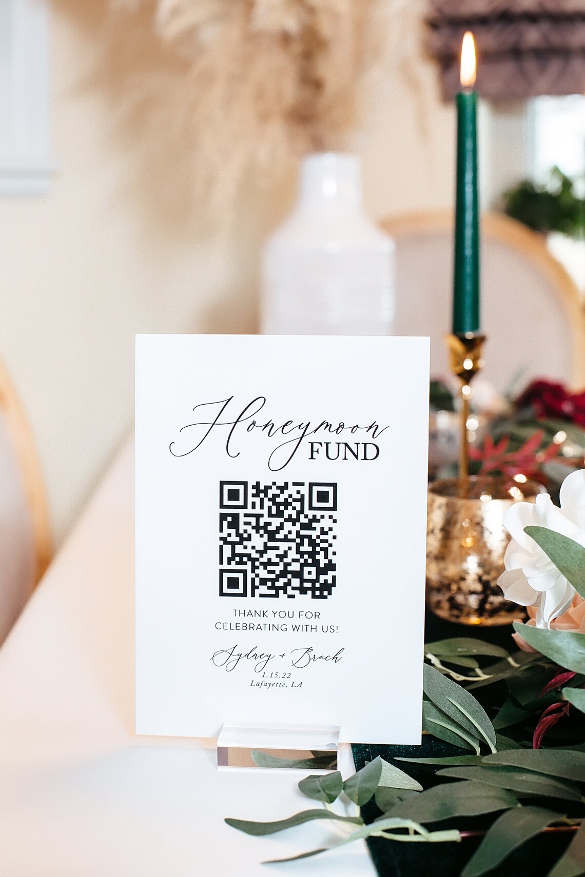 Scannable Honeymoon Wedding Fund QR Code Clear Black White - Etsy