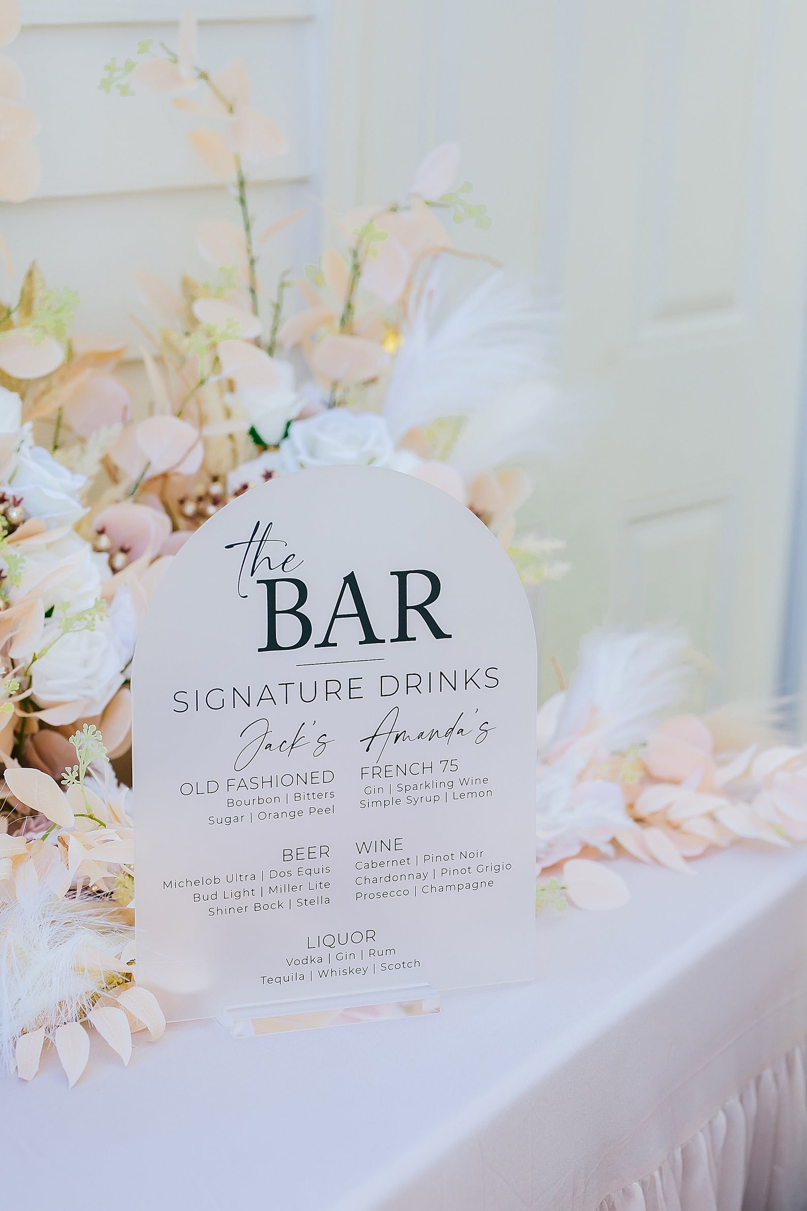 ARCH Bar Menu Signature Cocktails Custom Clear Glass Look - Etsy
