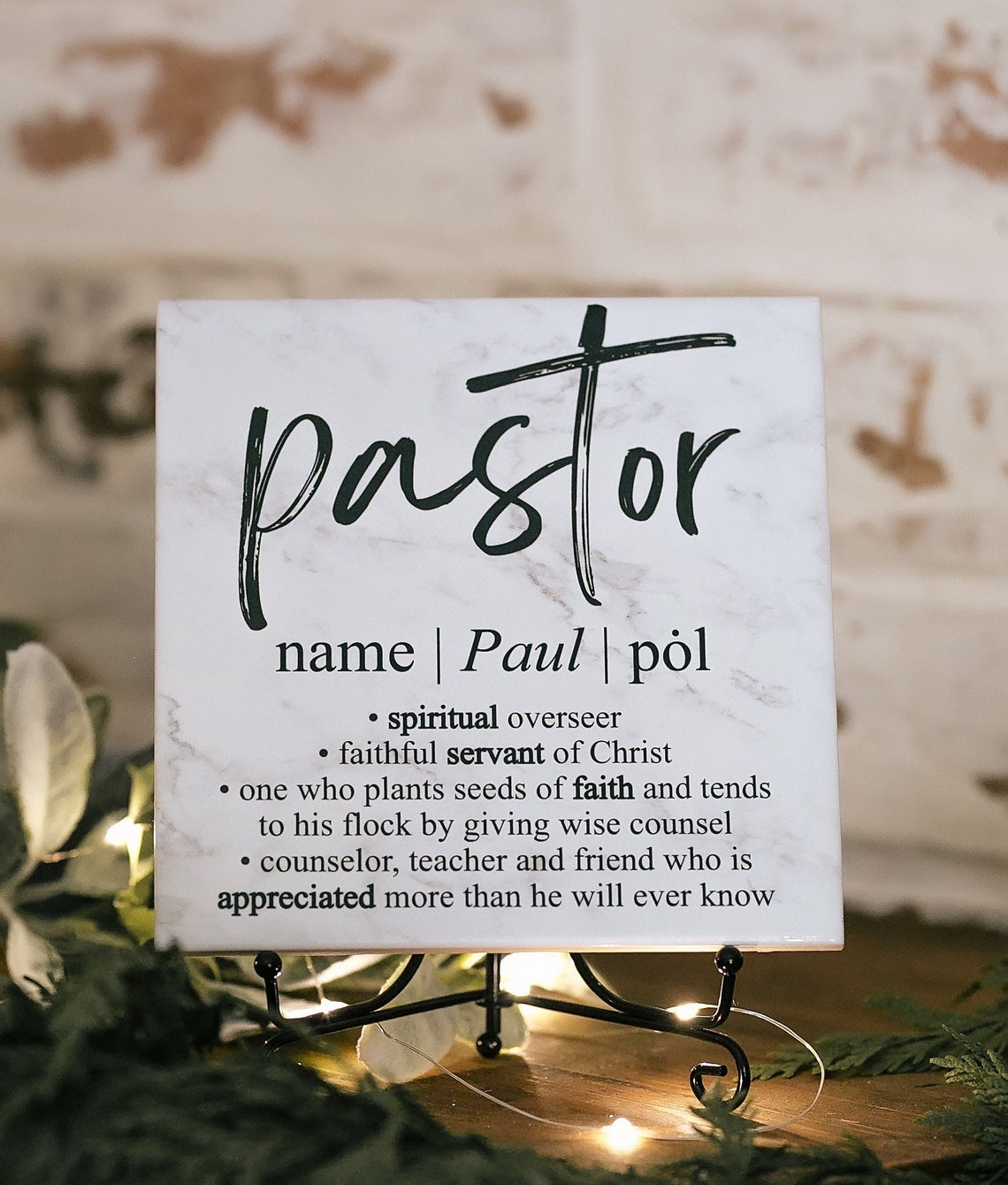 Pastor Definition Print Appreciation Day Plaque Gift Stand - Etsy
