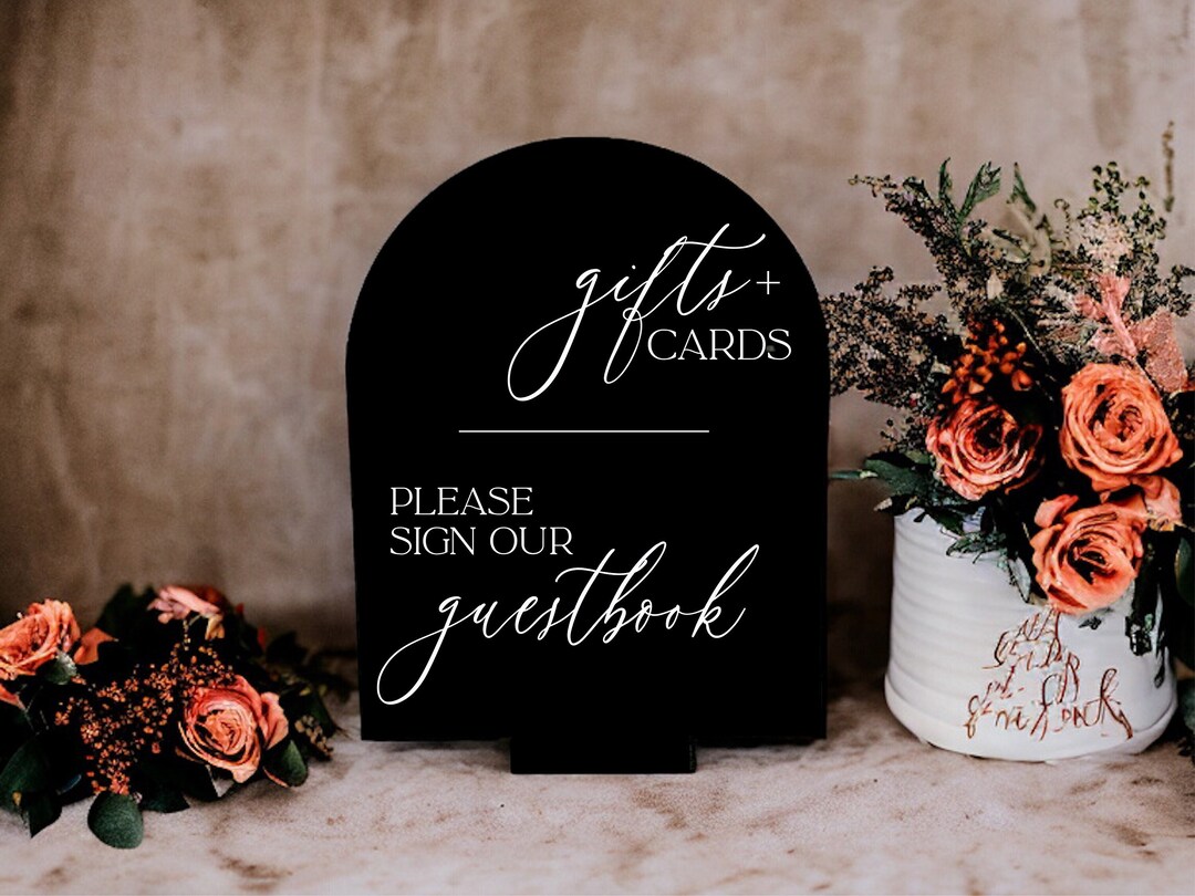 ARCH Acrylic Gifts and Cards Please Sign Our Guestbook Duo Modern ...