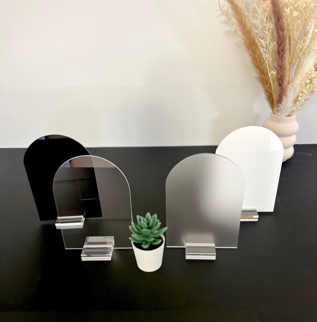 ARCH Shaped Clear, Frosted, White and Black Acrylic Blank Stock Sheet ...