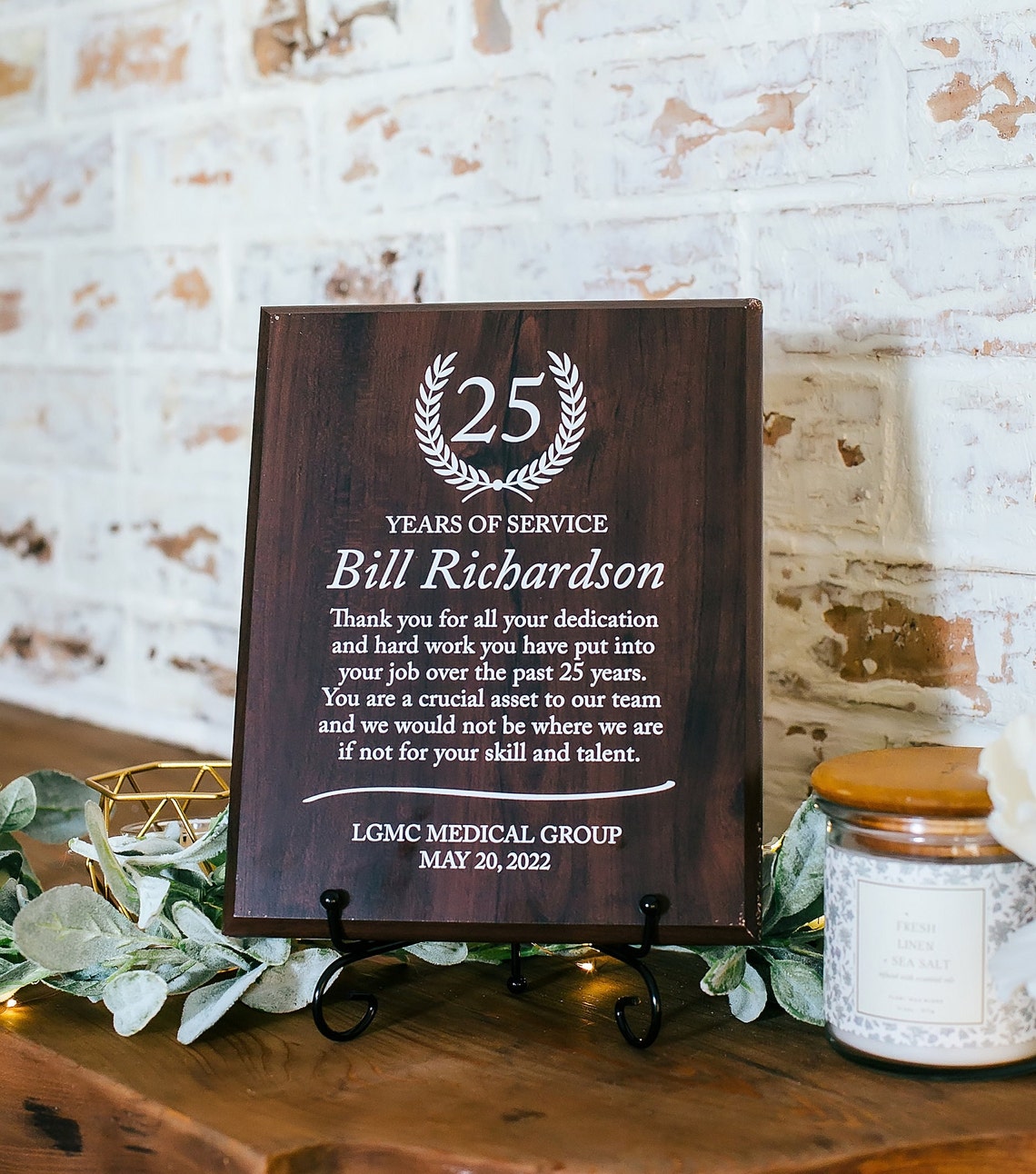 Work Anniversary Gift Award Plaque for Service Employee - Etsy