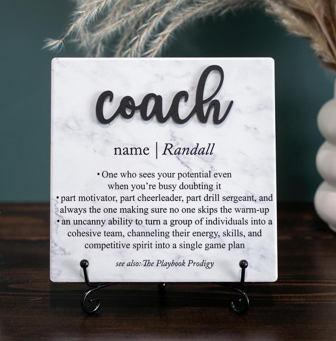 3D Coach Ceramic Tile Plaque Gift, Personalized Thank You Present From ...