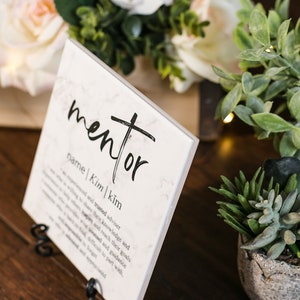 Marble Mentor Plaque With Stand, Thank You Mentor Sign, Custom Boss ...