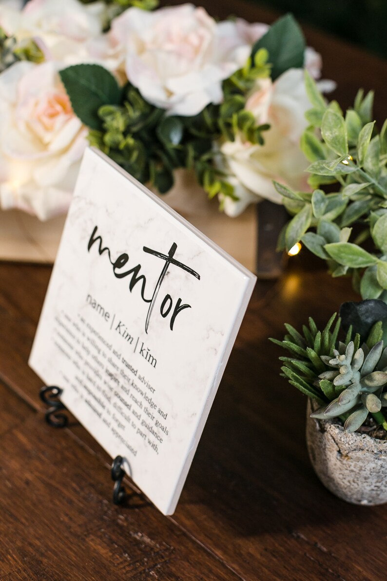 Marble Mentor Plaque With Stand Thank You Mentor Sign Custom - Etsy