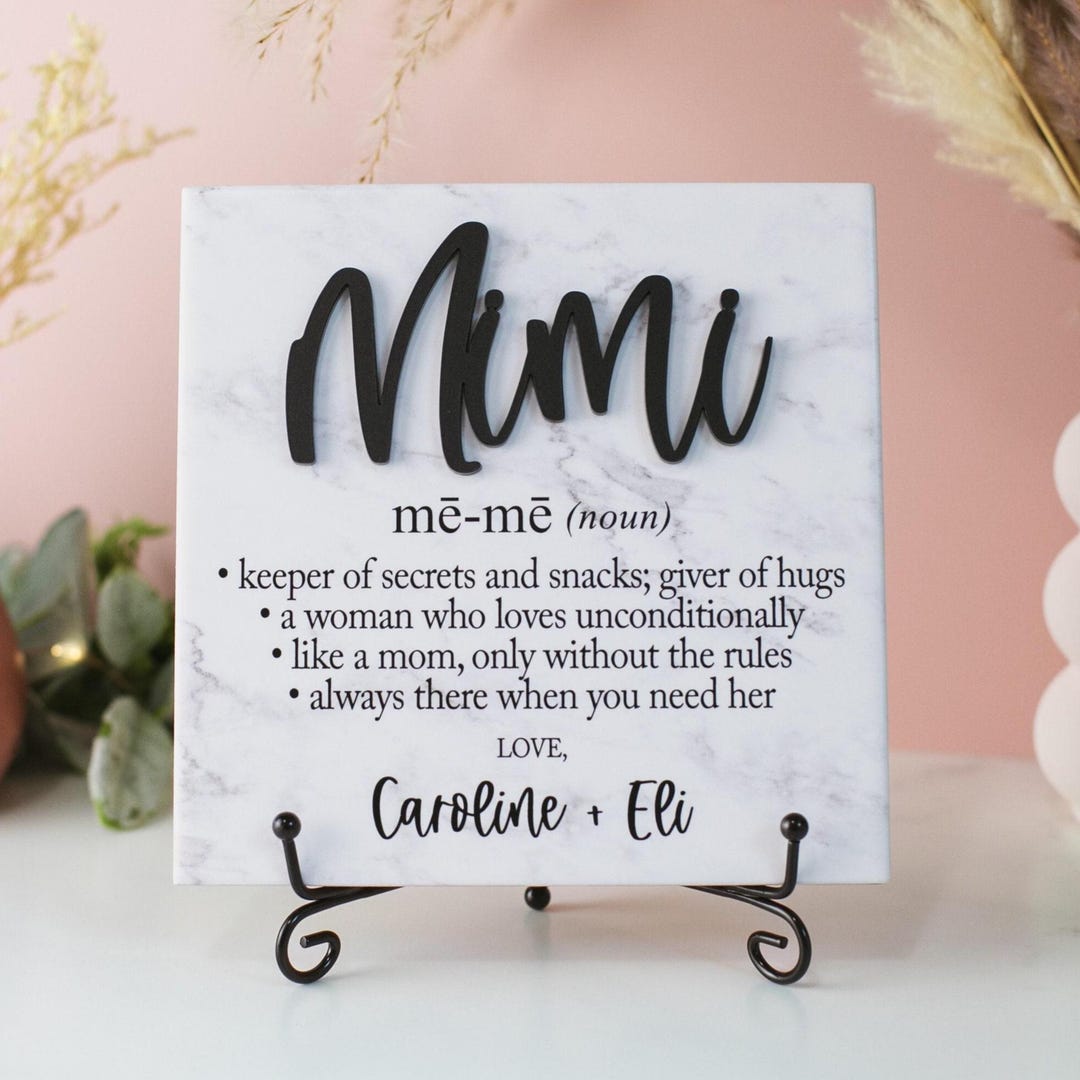 3D Mimi Definition Ceramic Tile Sign Gift, Mothers Day Family Present ...