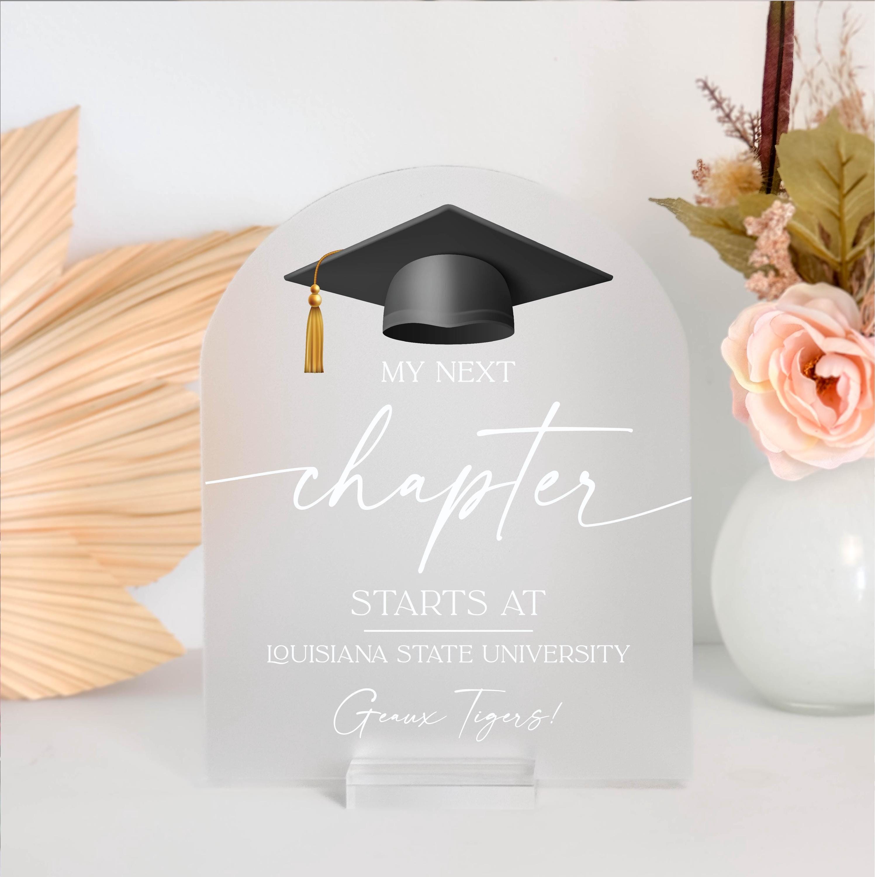 My Next Chapter Begins at University Graduation Acrylic Wedding Sign ...