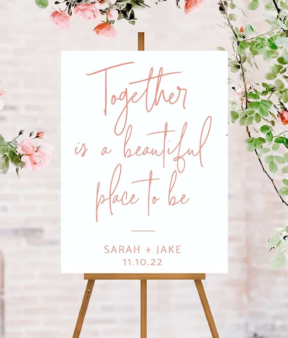 Together is A Beautiful Place to Be Wedding Acrylic Welcome - Etsy