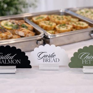 Acrylic Buffet Food Name Signs, Wedding Dessert Table Title Entree ...