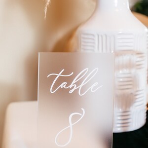 Black, White, FROSTED or Clear Acrylic Table Number Sign With Stands ...