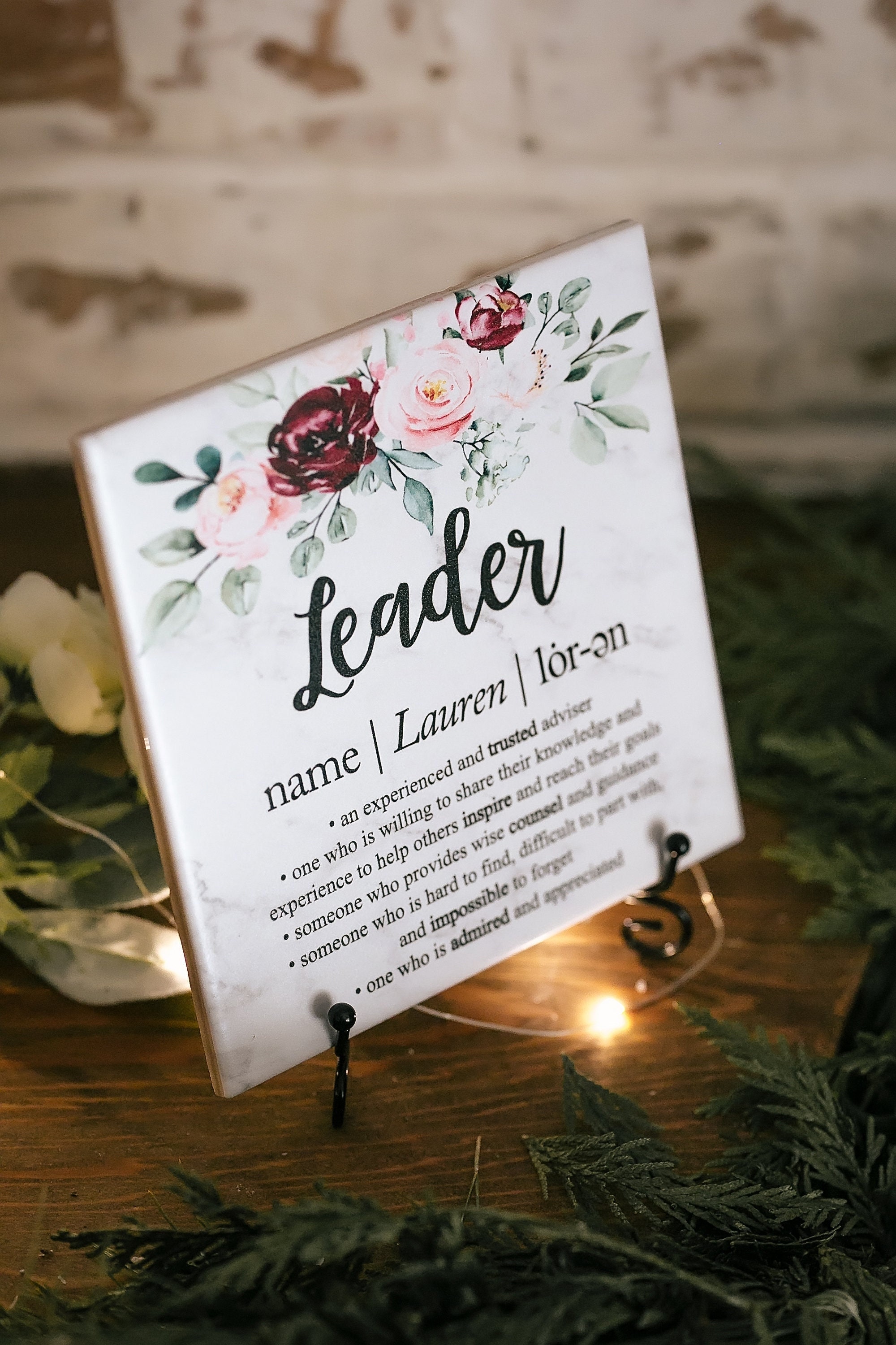 Marble Truly Great Leader Mentor Plaque With Stand Thank You - Etsy