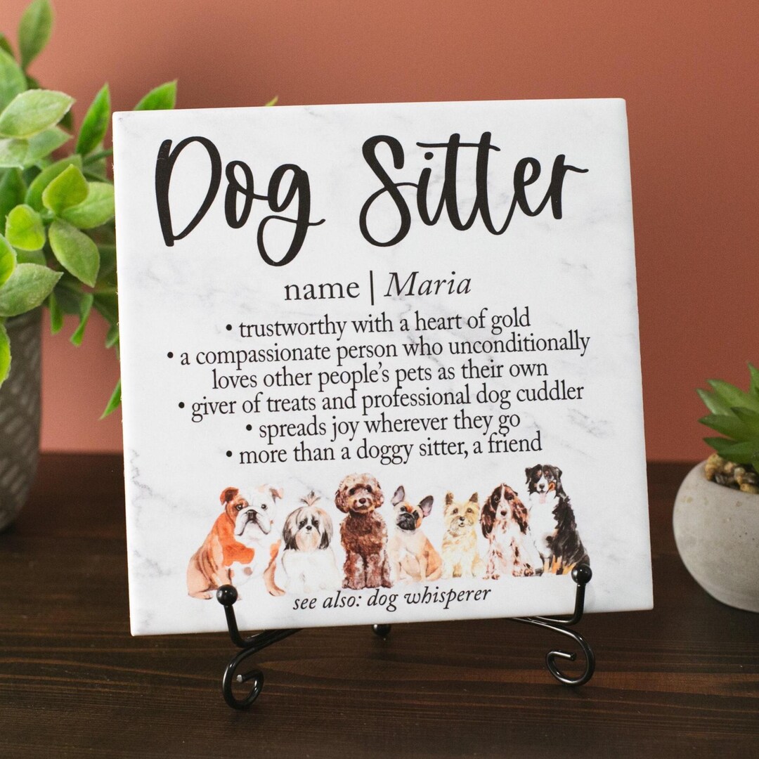 Best Dog Sitter Definition Ceramic Tile Plaque, Gift Idea for Pet ...