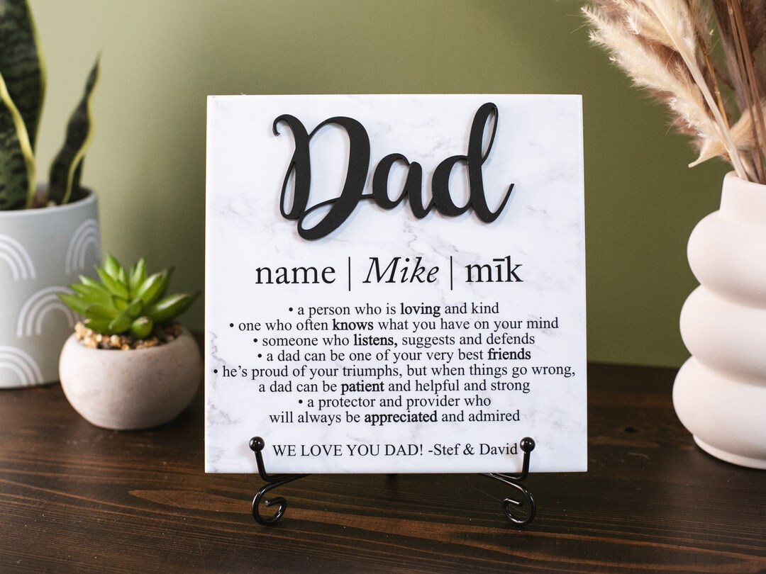 3D Dad Definition Ceramic Tile Sign Gift Fathers Day Family - Etsy