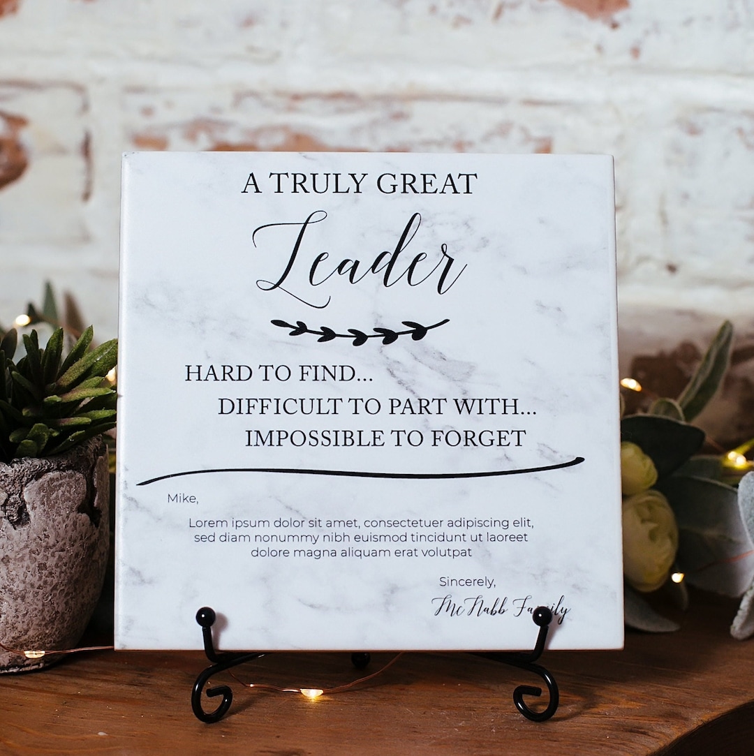 Marble Truly Great Leader Mentor Plaque With Stand Thank You - Etsy