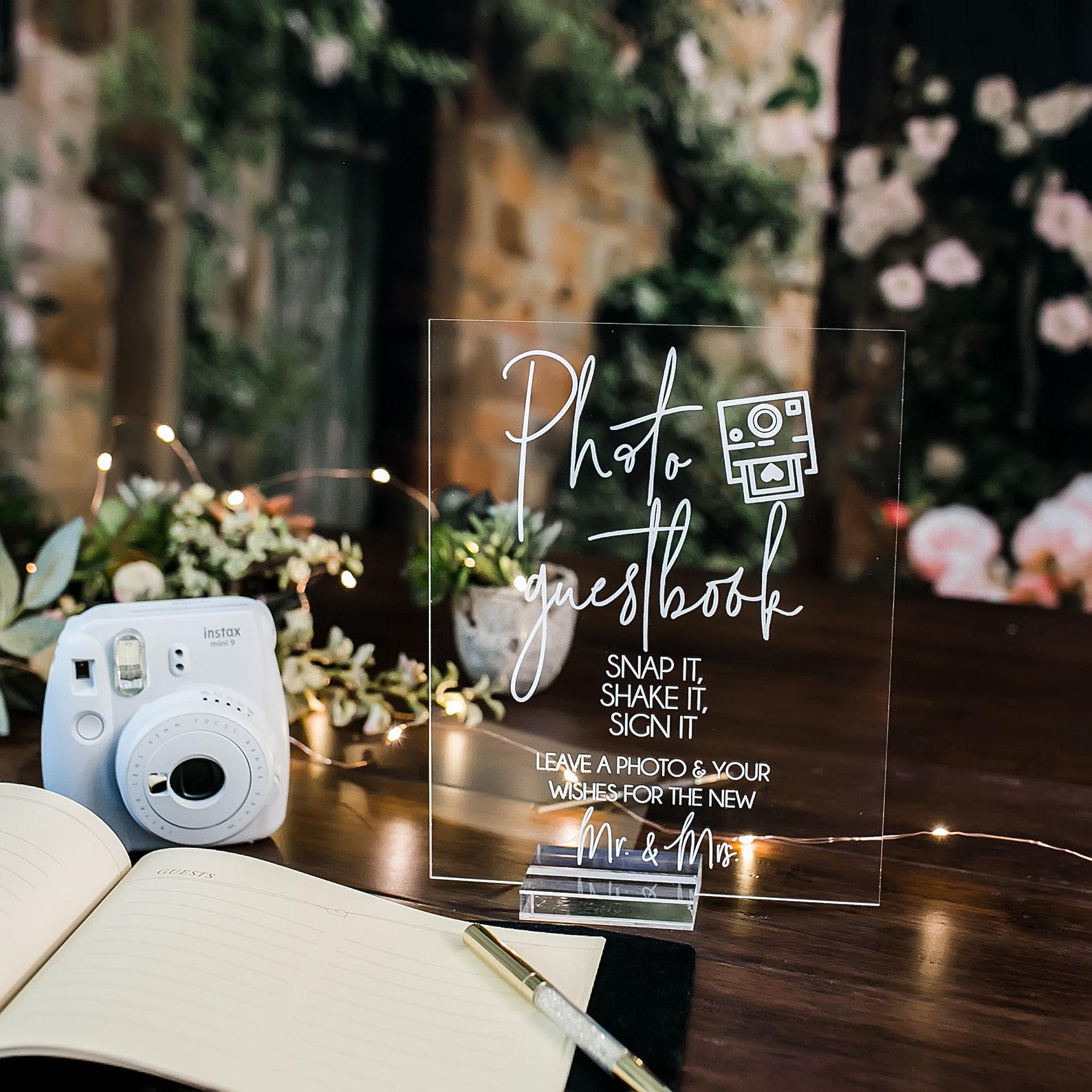 Photo Guestbook Snap It Stick It Sign It Clear Glass Look - Etsy