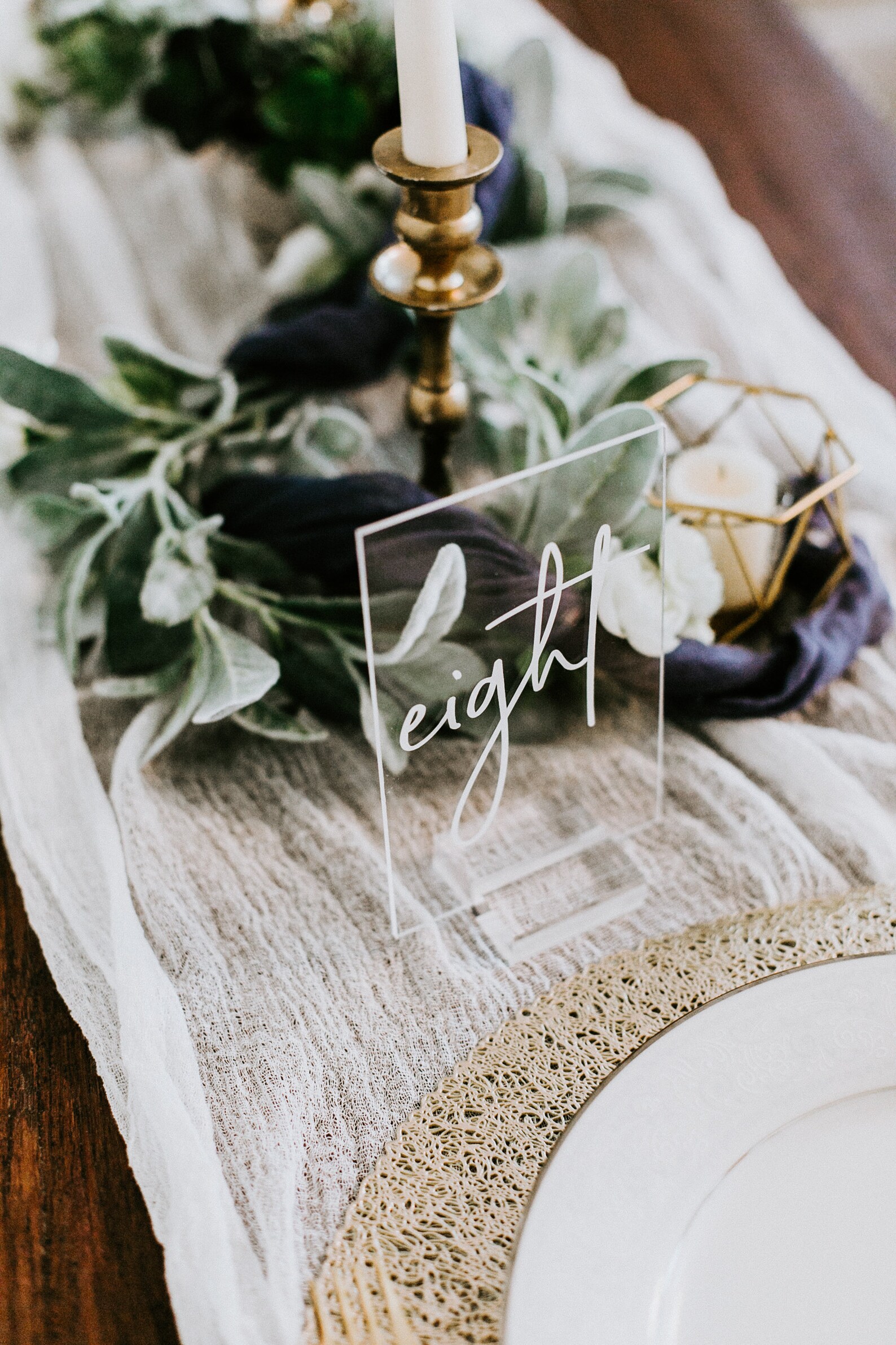 Black or Clear Glass Look Acrylic Table Number Sign With | Etsy