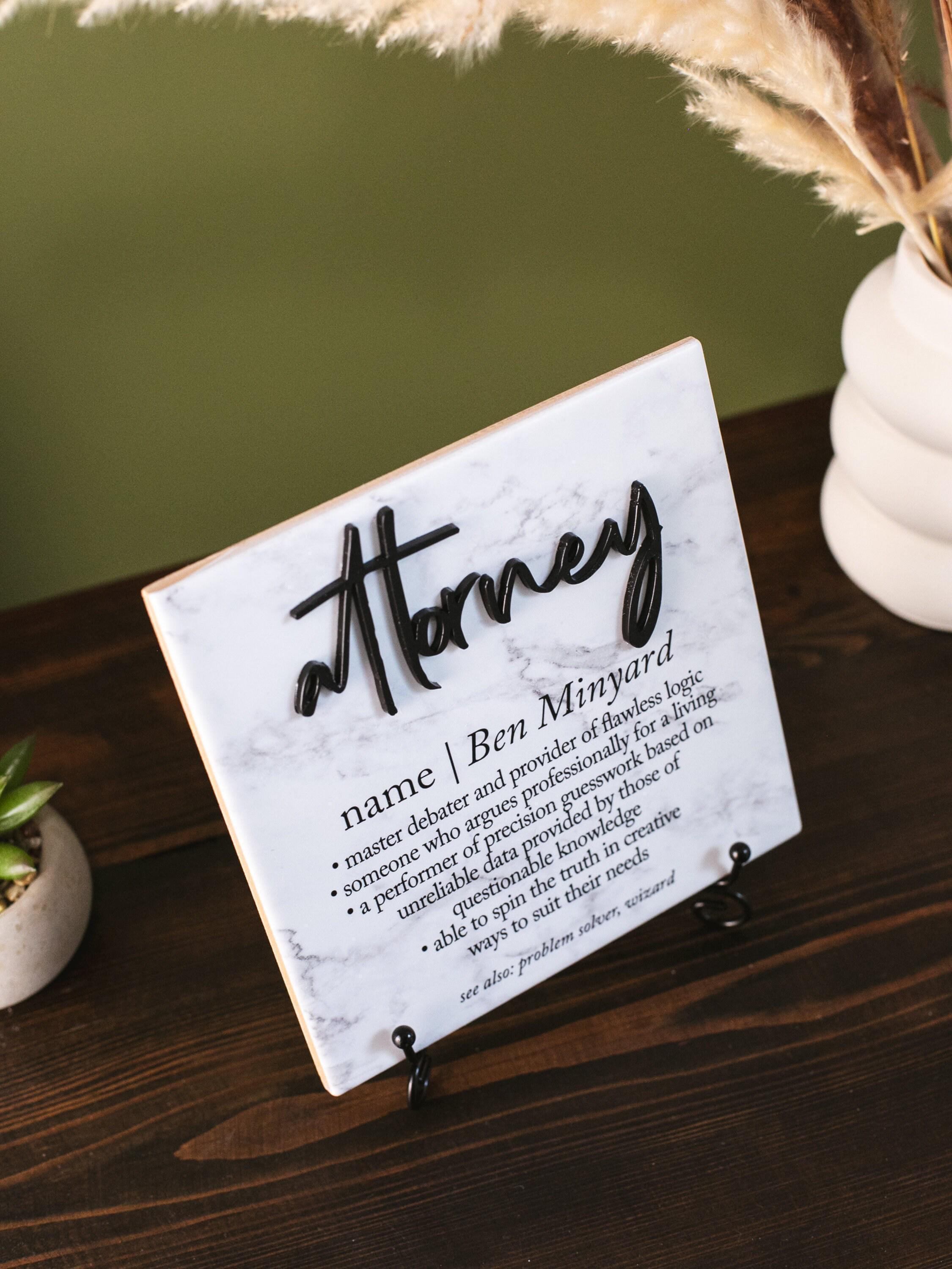3D Attorney Tile Plaque With Stand, Lawyer Appreciation Gift, Juris ...