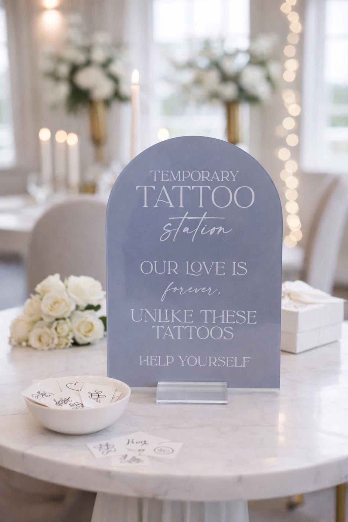 Temporary Tattoo Station Acrylic Sign for Wedding or Bachelorette | Fun ...