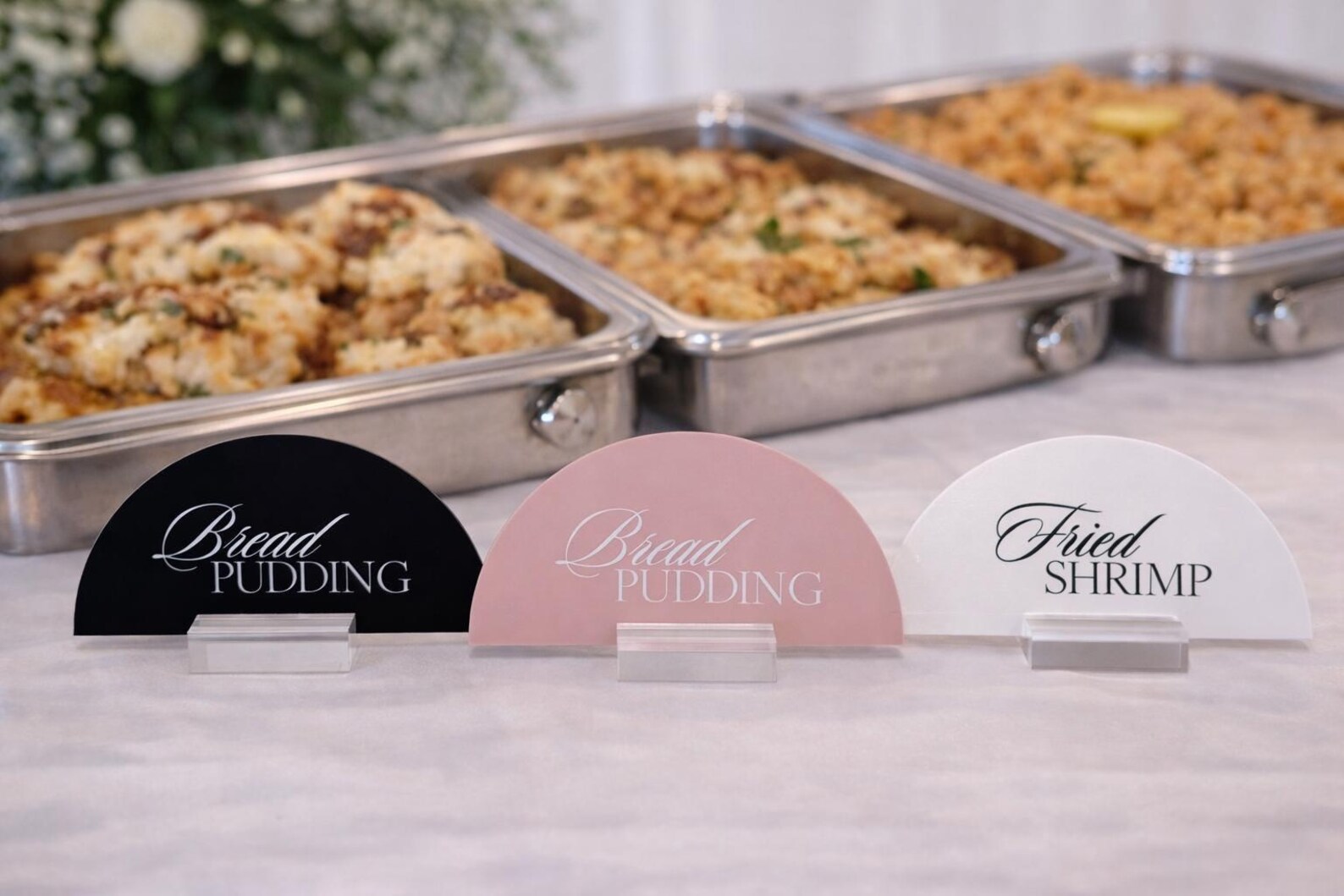 Acrylic Buffet Food Name Signs, Wedding Dessert Table Title Entree ...