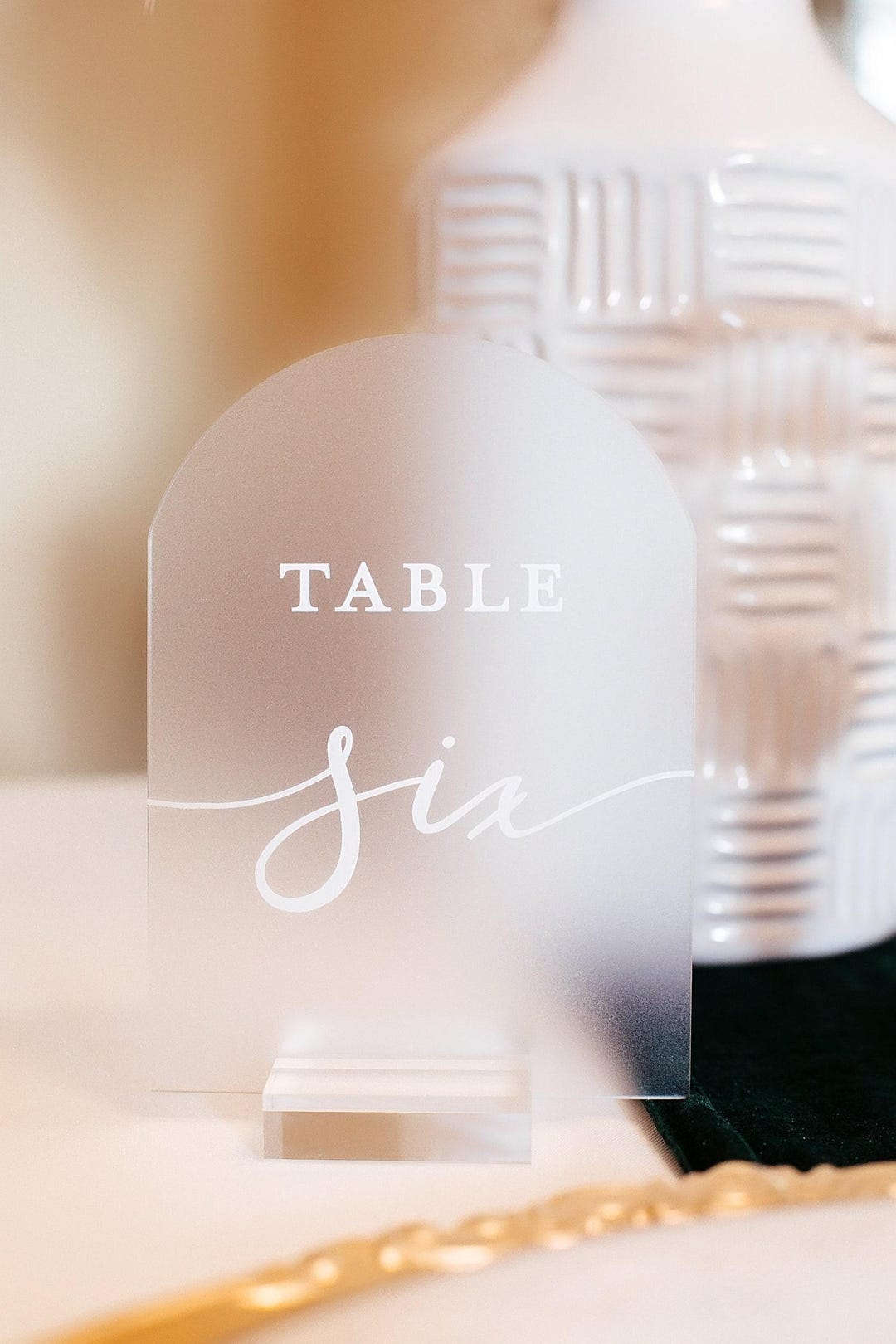 Clear or Frosted ARCH Acrylic Table Number Sign With Stands, Perspex ...