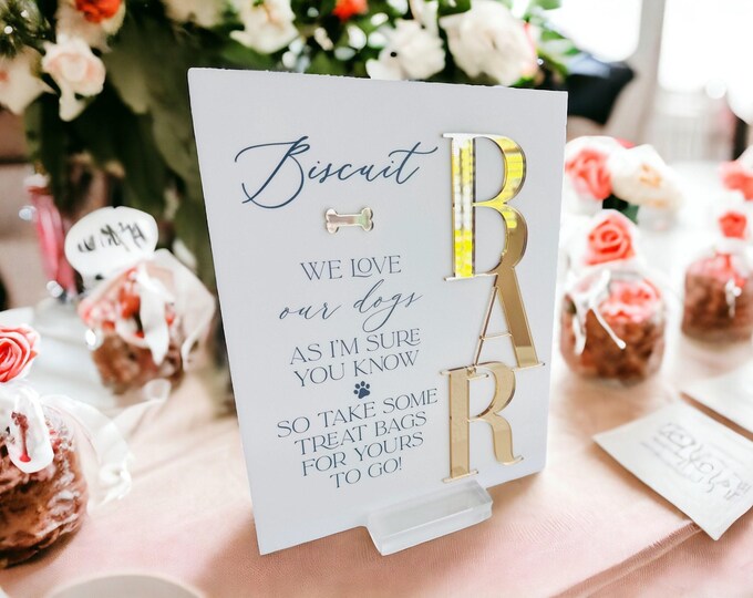 Biscuit Bar Sign, Dog Treat Favor Sign Template, Dog Biscuit Wedding ...
