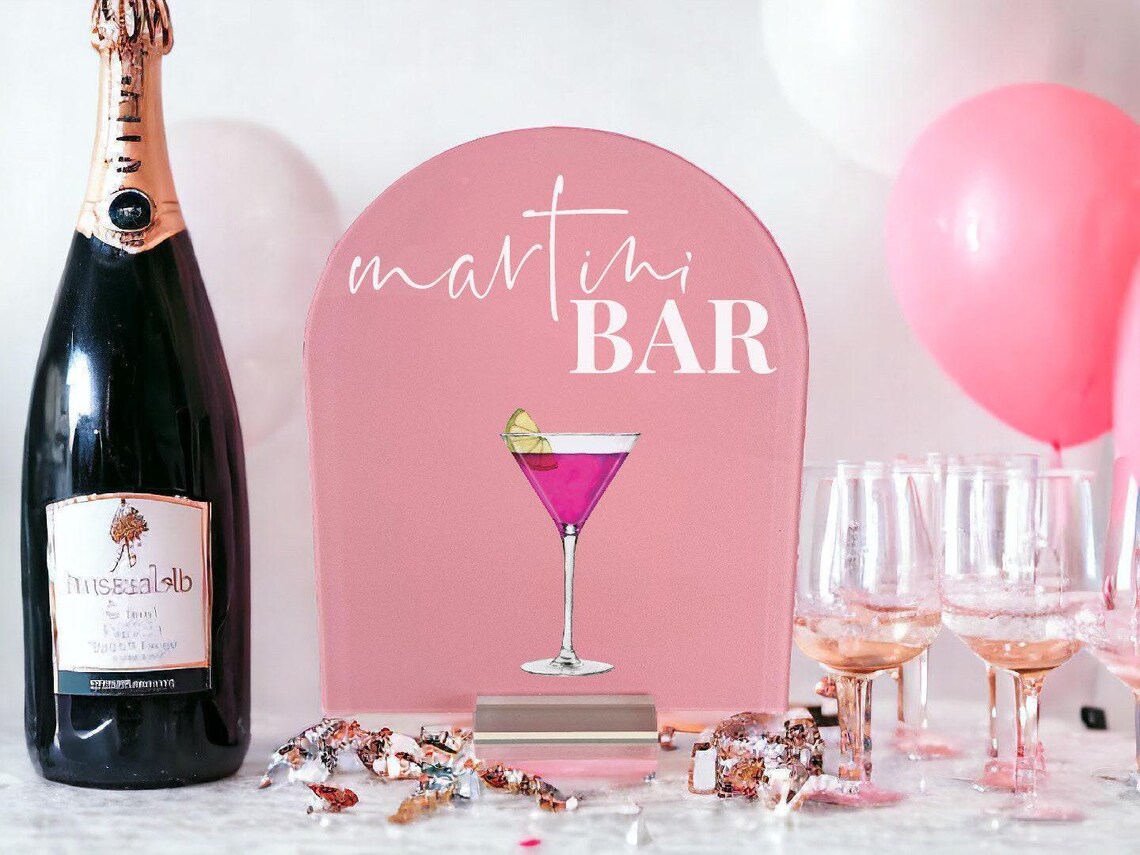 ARCH Custom Color MARTINI Bar Personalize With Drink Icon for Open ...