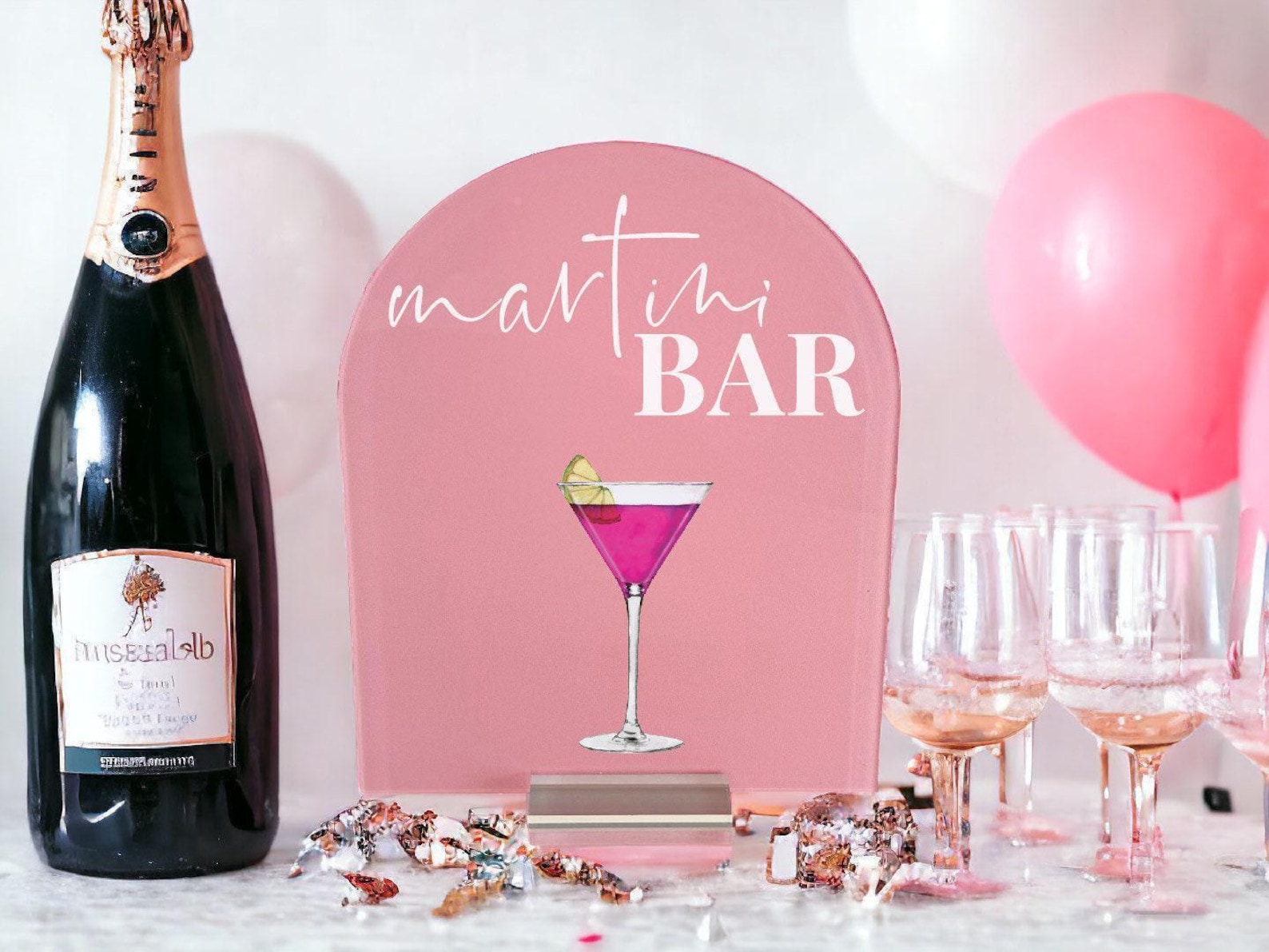 ARCH Custom Color MARTINI Bar Personalize With Drink Icon for Open ...