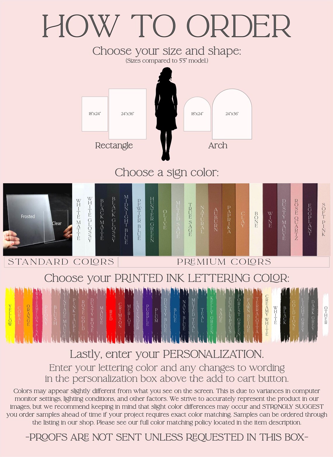 Specialty Colors Dusty Blue, Blush, Frosted, Black, Mauve Acrylic ...