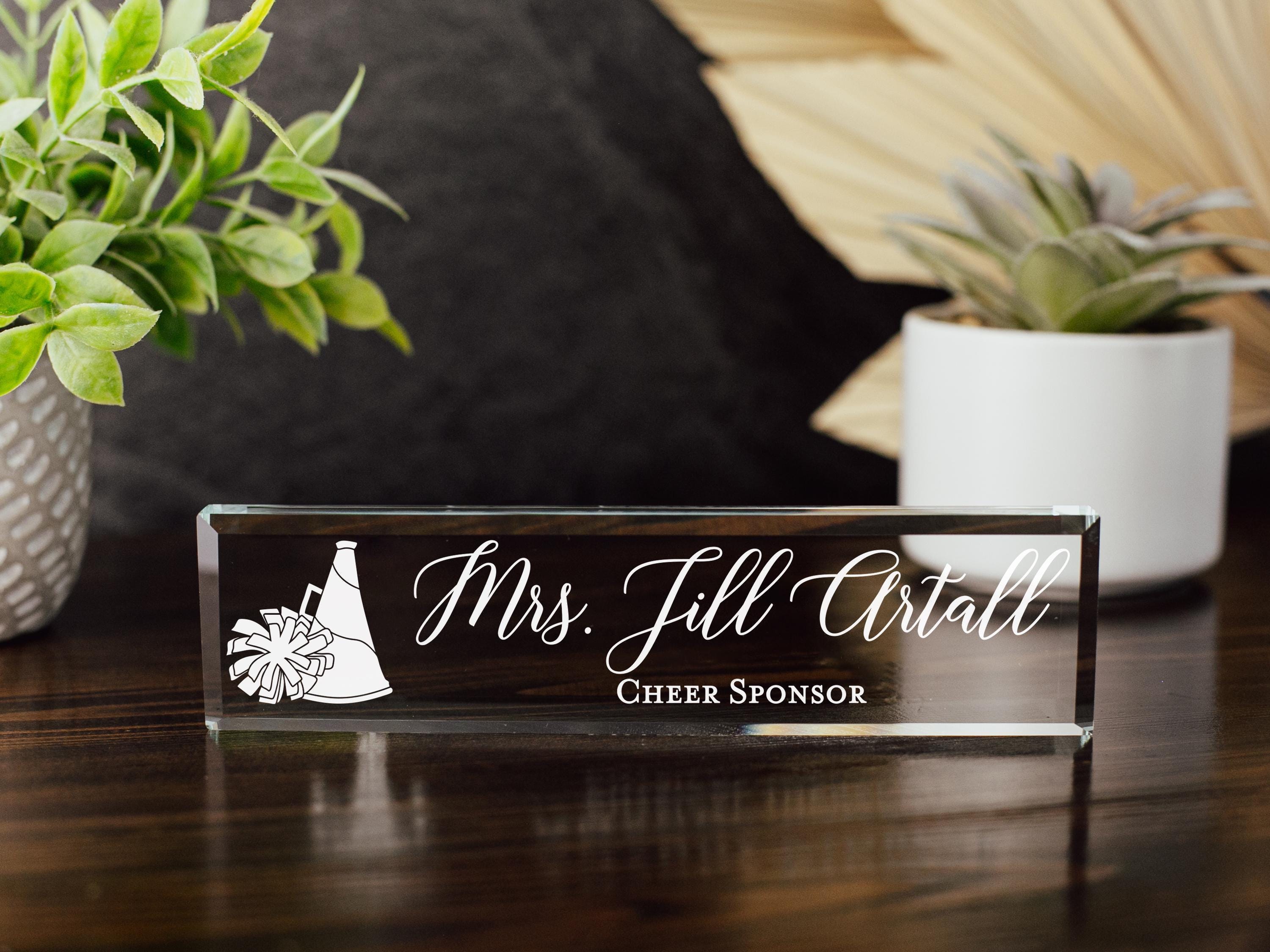 Sports Coach Glass Office Desk Name Plate, Varsity, Head Coach ...