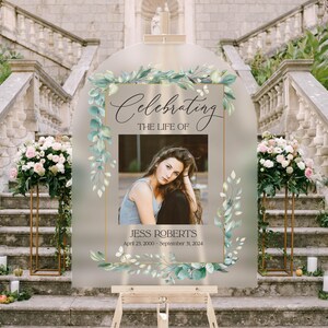 Celebrating the Life of Funeral Welcome Acrylic Sign, in Loving Memory ...