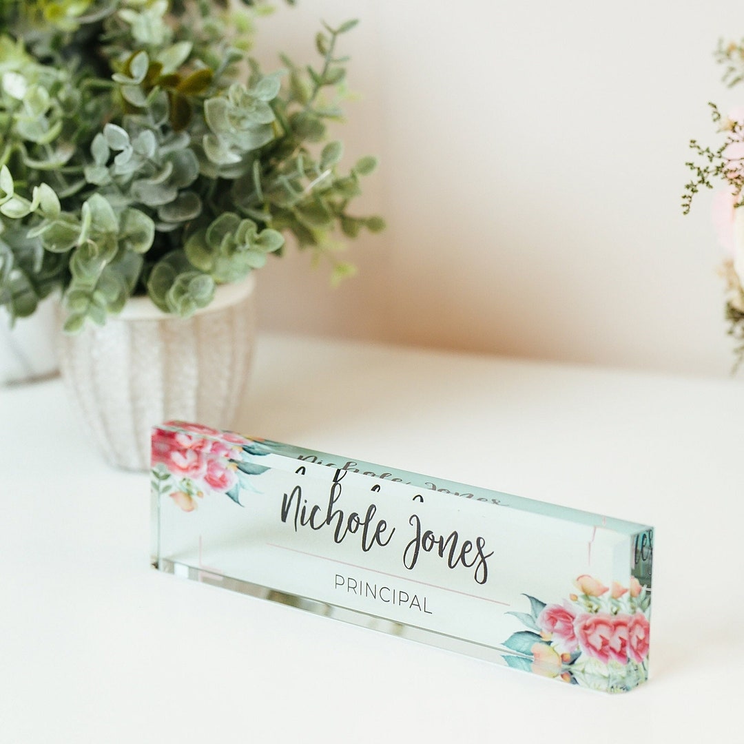 Personalized Boss Glass Office Desk Name Plate, Best Employer Ever ...