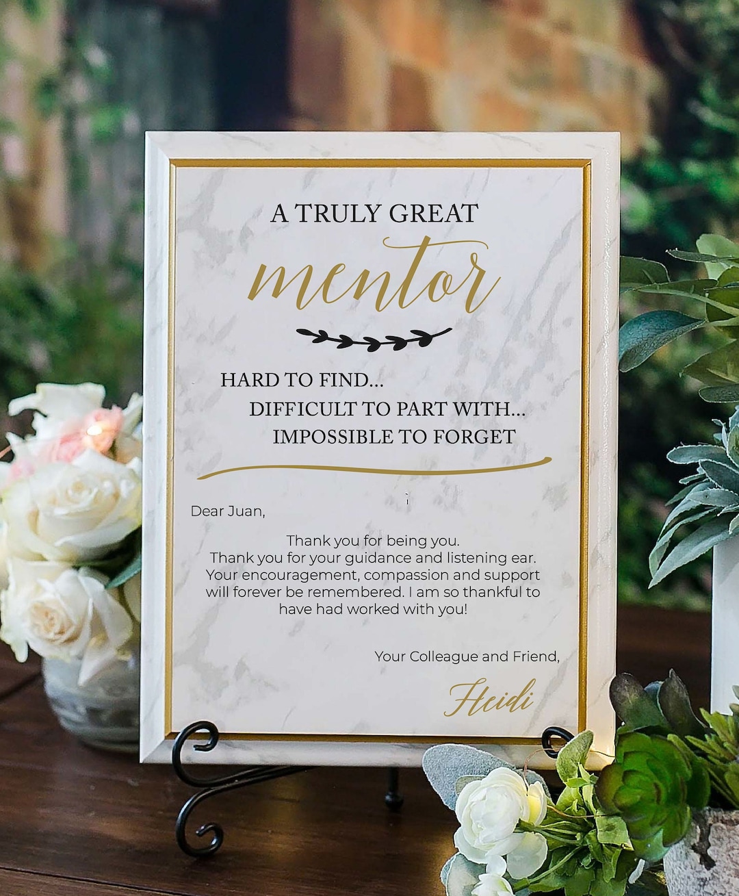 Personalized Mentor Plaque With Stand, Thank You Mentor Sign, Custom ...