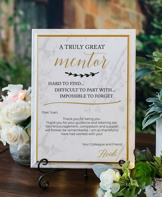 Personalized Mentor Plaque With Stand Thank You Mentor Sign - Etsy