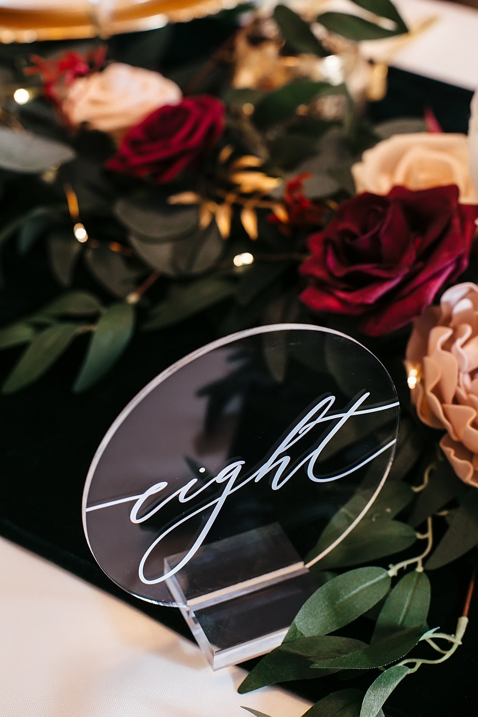 Round Clear or Black Acrylic Table Number Sign With Stands | Etsy