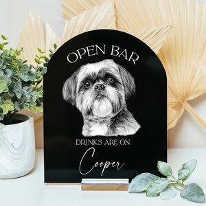 BEST SELLER Arch Open Bar Pet Drink Acrylic Wedding Sign for Bar ...