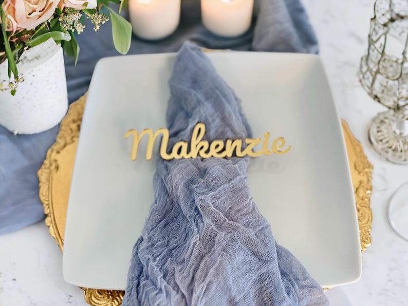 Custom Laser Cut Wedding Name Place Card Cut Outs, Gold, Silver ...