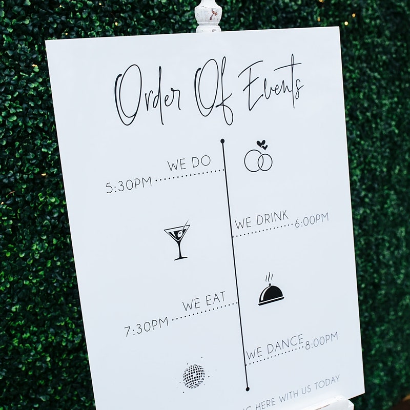 Order of Events - Etsy