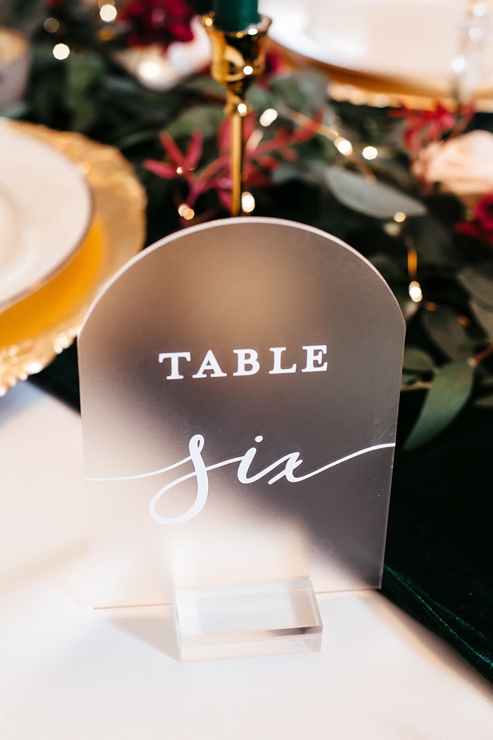 Clear or Frosted ARCH Acrylic Table Number Sign With Stands | Etsy