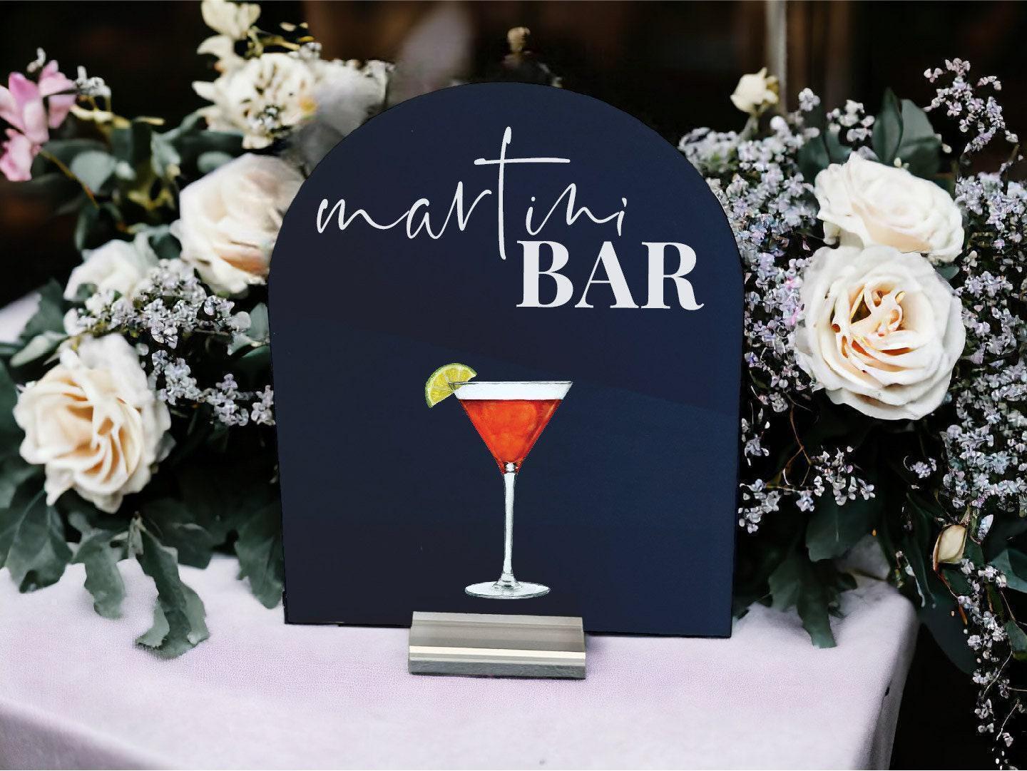 ARCH Custom Color MARTINI Bar Personalize With Drink Icon for Open ...