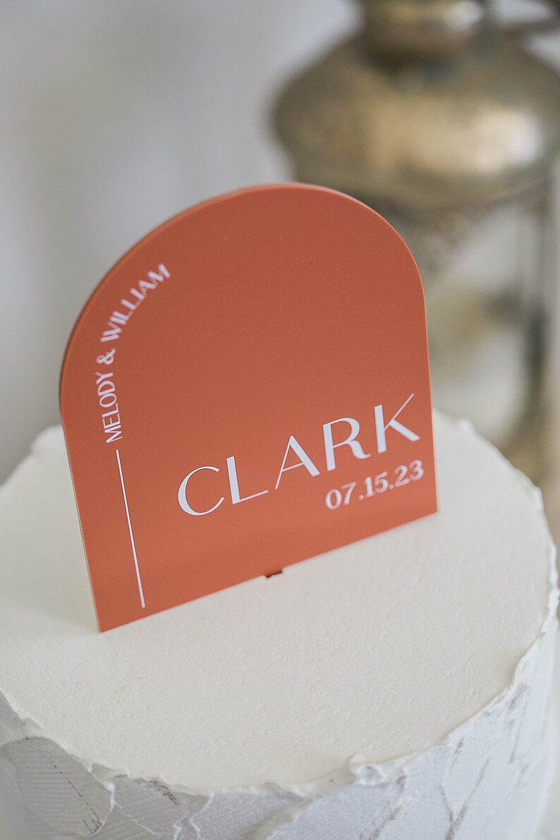 ARCH Boho Acrylic Cake Topper Personalized Name Wedding or - Etsy